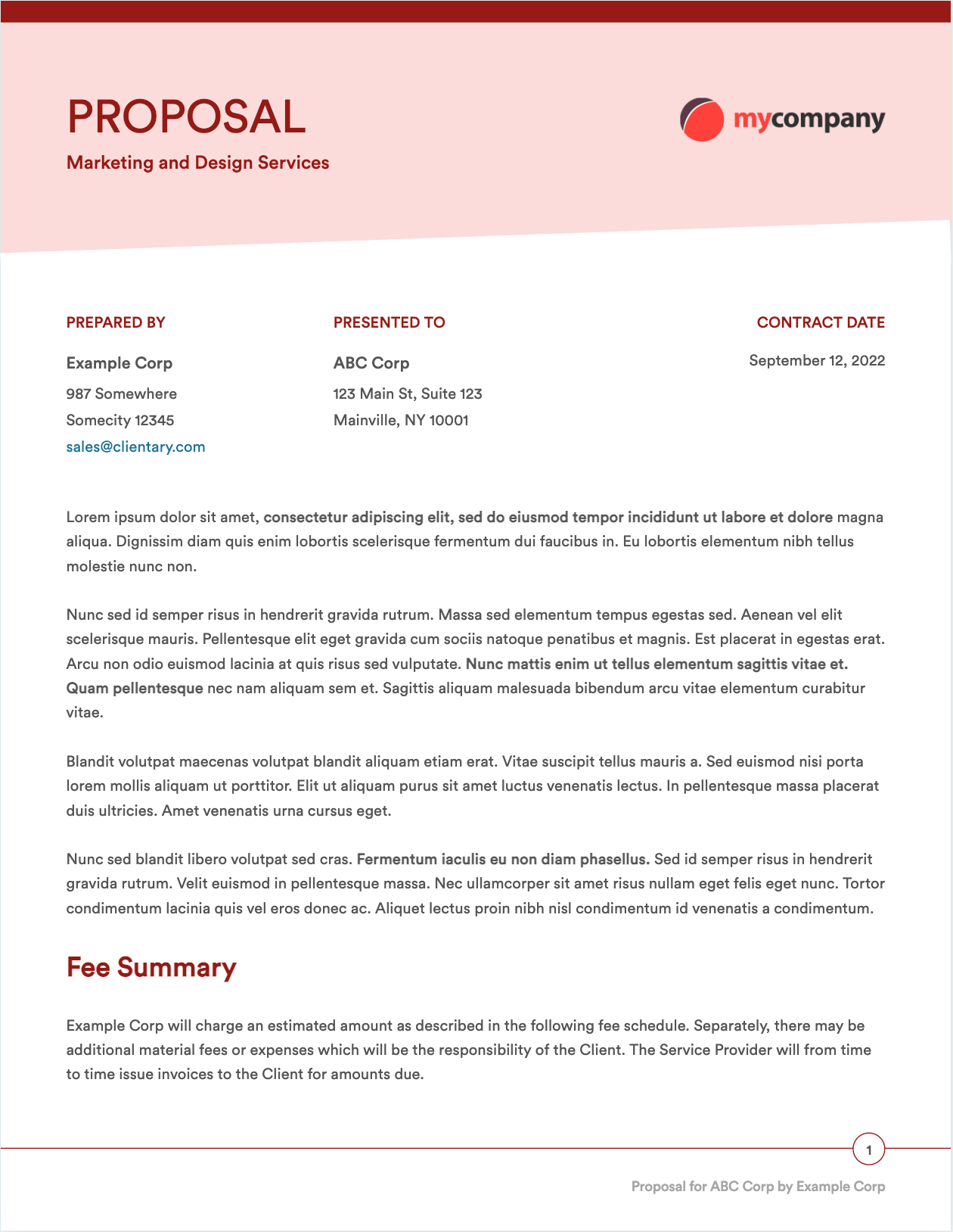 Free Proposal Templates - Customizable with HTML and CSS - Download ...